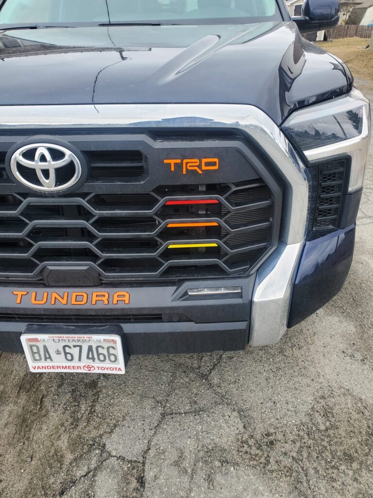 Acrylic Lettering 2022 Tundra – Front Set – LightBeam Laser Creations